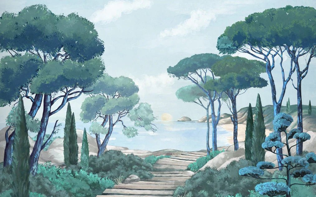 Wallpaper stroll in the calanques - Muralconcept