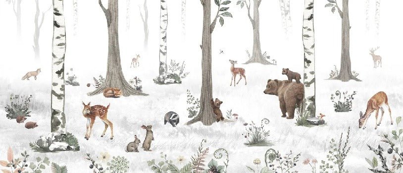 Spring forest animals wallpaper - Muralconcept