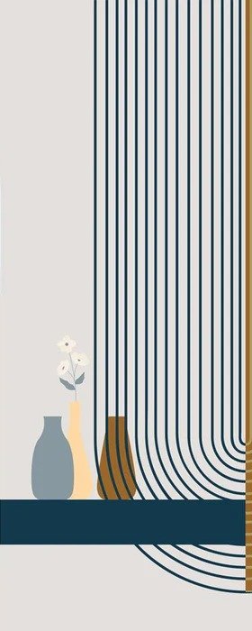 Graphic blue arch wallpaper - Muralconcept