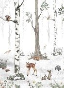 Spring forest animals wallpaper - Muralconcept