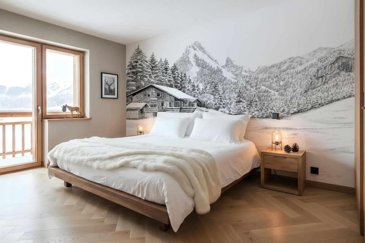 Dent d'Oche panoramic wallpaper – Custom Alpine design | Handcrafted ...